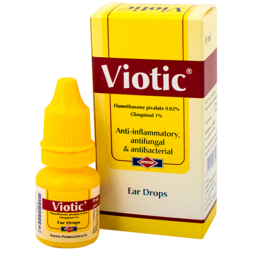 Viotic Ear Drops (Antiinflammatroy + Antifungal + Antibiotic ) 10 ml x ...